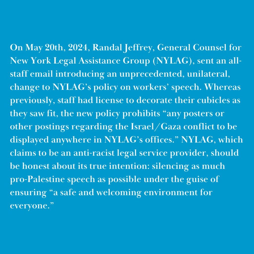 Statement on NYLAG Silencing Workers’ Speech (A Better NYLAG, ALAA-UAW ...