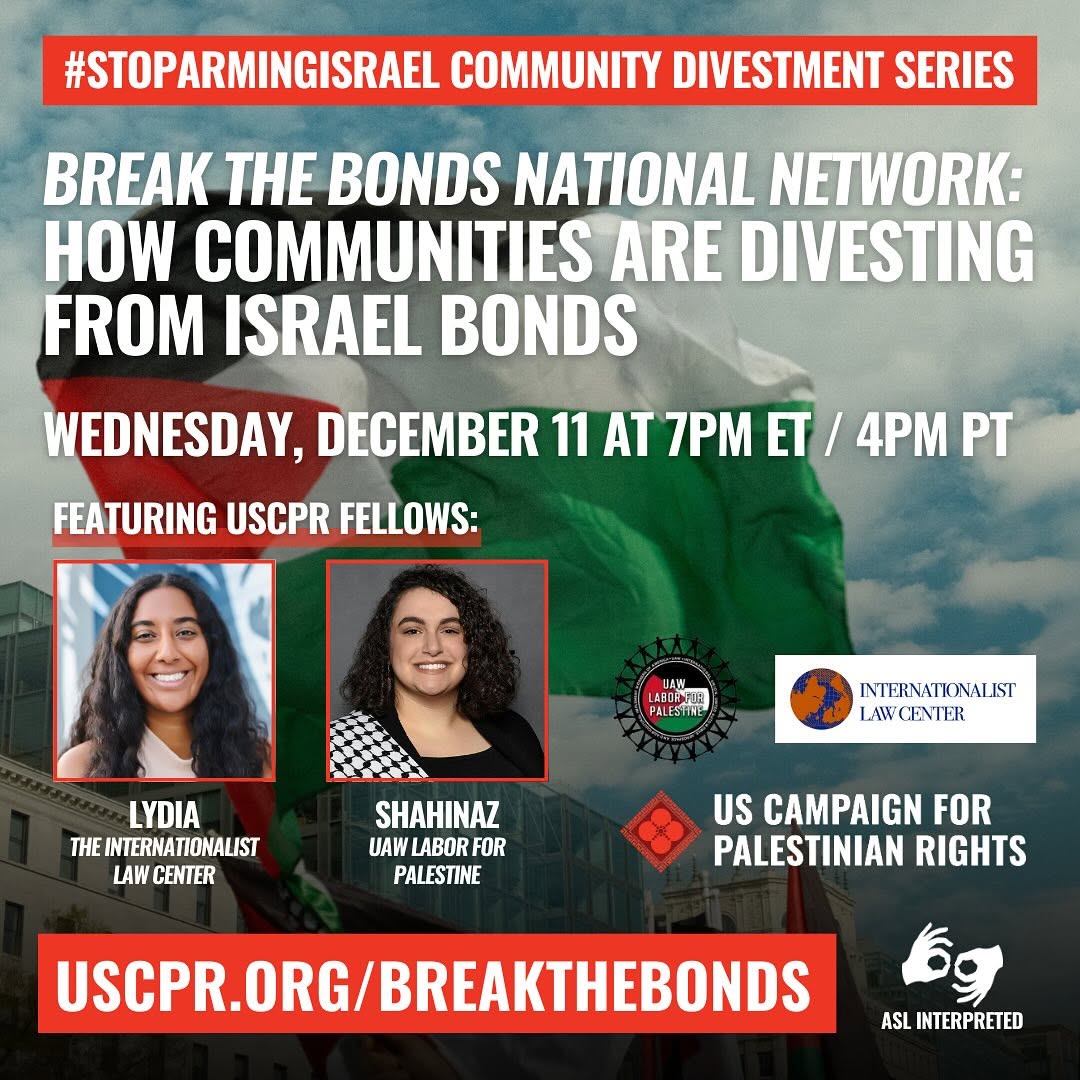 December 11: Break the Bonds National Network: How Communities Are Divesting From Israel Bonds ...